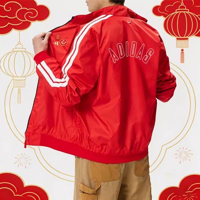 阿迪达斯加绒保暖夹克男款2026春马年新年款外套KE4059 KE4058