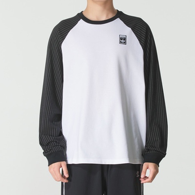 阿迪达斯三叶草男女复古拼接刺绣运动休闲长袖T恤KD1854 KD1853