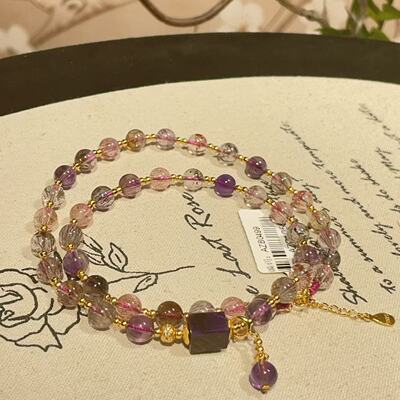 超七圆珠0.6南非舒俱来皇家紫四棱珠s925/40cm（悦然）AZB10554