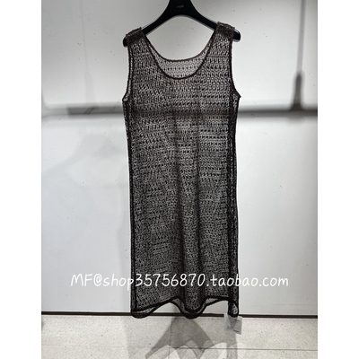AUM奥姆~2025夏专柜正品 圆领 无袖 长款 镂空 背心裙M1FZ21246
