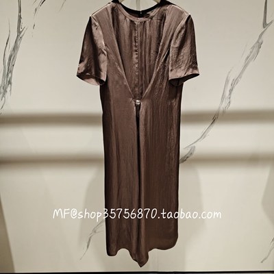 MF玛菲2025夏季专柜正品 醋纤 圆领 休闲 短袖 连衣裙A1FZ23806
