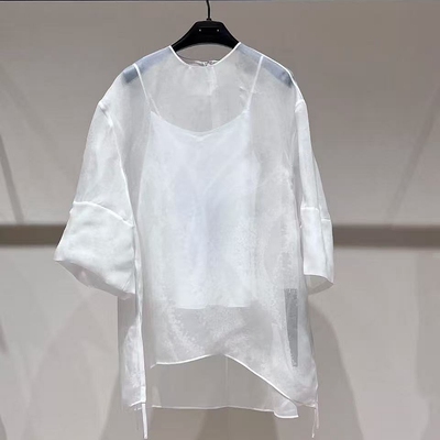 朱崇恽桑蚕丝宽松短袖女上衣