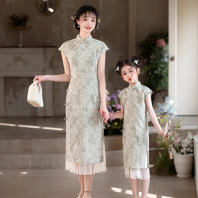 夏季母女装新中式改良旗袍连衣裙