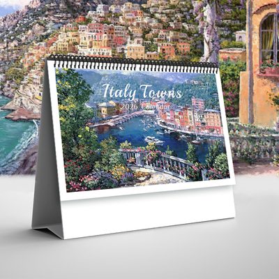 2026水彩意大利小镇台历8寸10寸