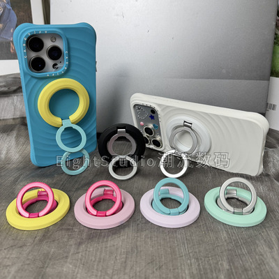 新-多角度横竖站立双面磁吸支架升级pro强磁折叠双环指环桌面啪嗒