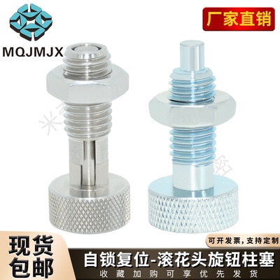 不锈钢滚花头旋钮弹簧柱塞分度销