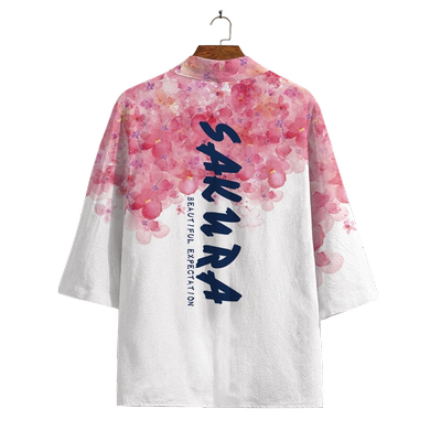 中国风道袍男国潮樱花kimono