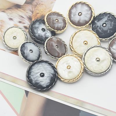 树脂金属边百搭大衣扣圆形纽扣