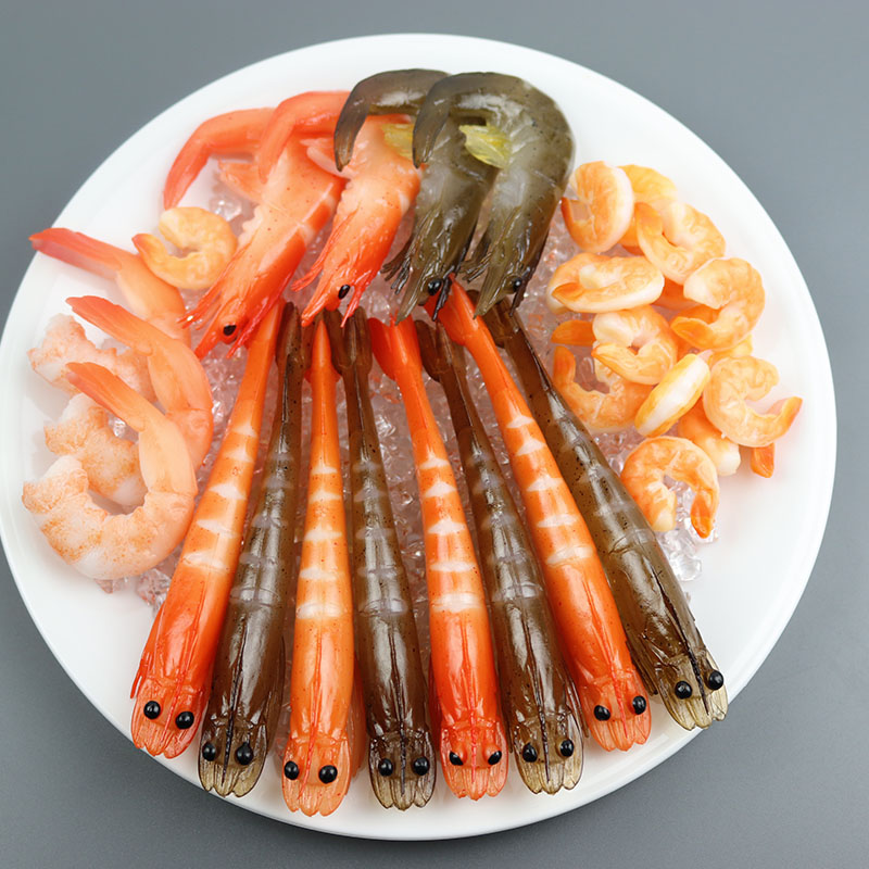 仿真虾小龙虾基围虾模型虾仁天妇罗炸虾火锅配料酒店菜品早教玩具