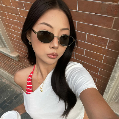 Jennie同款太阳眼镜女复古老钱风椭圆框时尚网红潮流墨镜0RB3774D