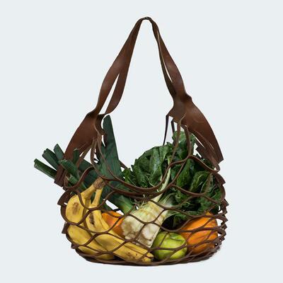 真皮网袋女士手提包旅行收纳袋