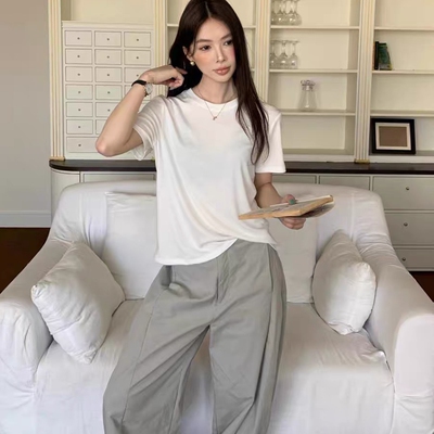 短袖韩版天丝羊毛女