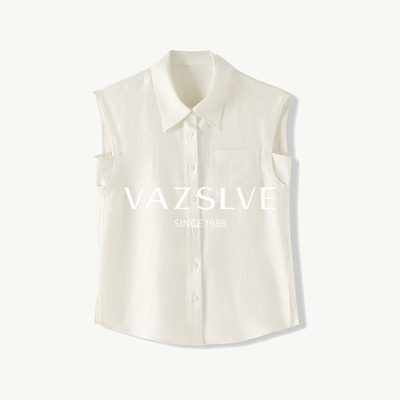 【VAZSLVE/全新奢品】捡漏时尚醋酸凉感宽松小飞袖衬衫-5XS2073