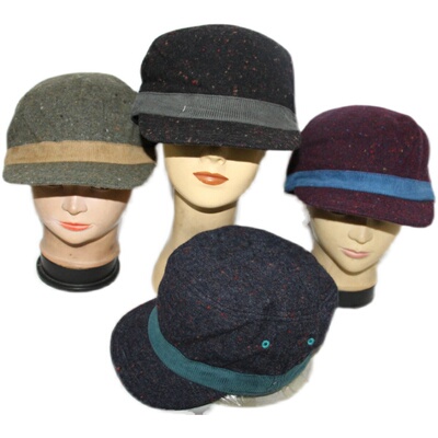 帽子大王M1355韩版日系毛料大头嘻哈情侣男女平顶帽v7外贸