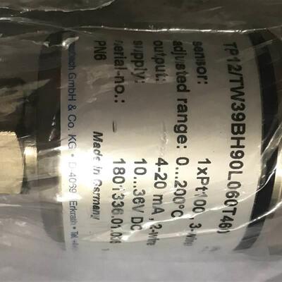 议价HENGESBACH 德国温度传器 TP12/TW39BH90L060T460 温度传器