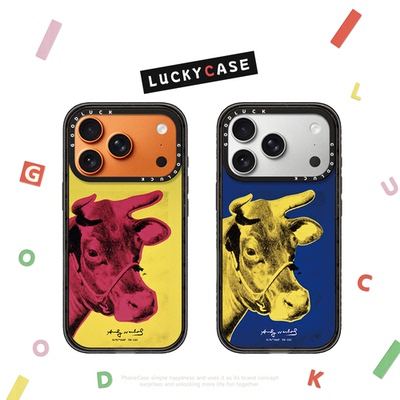 C家小众艺术家Andy Warhol联名涂鸦画金牛美金标签适用iphone17手机壳18promax苹果16pro透明磁吸15plus潮牌