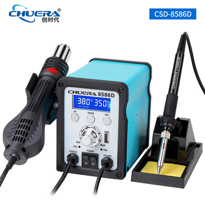 创时代8586D拆焊台二合一电子产品维修热风枪数显电烙铁大功率