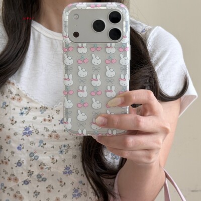 适用苹果17promax手机壳新款iphone17樱桃米菲兔16pro高级感15全包防摔17propm硅胶双层保护套小众女款ins