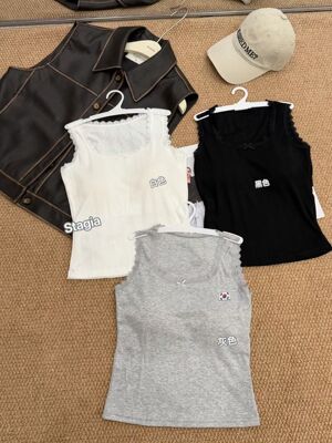 26春夏韩版st法式复古蕾丝花边吊带背心女百搭休闲美背小吊带