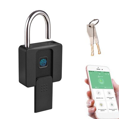 Smart BT Padlock Fingerprint APP Mechanical Key Unlocking US