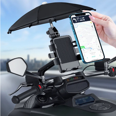 Motorcycle Mobile Phone Holder Stand & Umbrella Rainproof Su