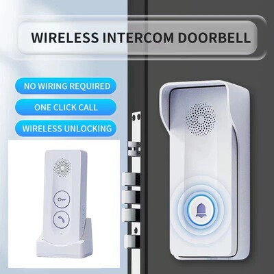 Wireless Intercom Door Outdoor Doorbell, Remote Unlocking