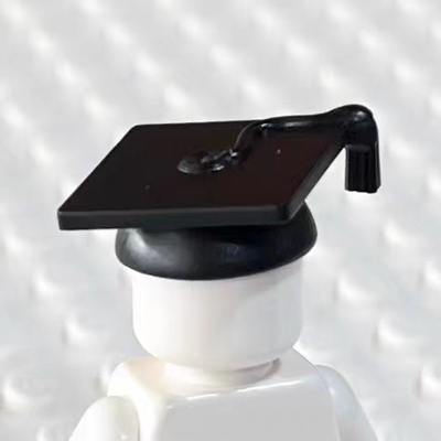 LEGO乐高 92814 毕业季 毕业生 通用 人仔穿戴 帽子 头发 博士帽