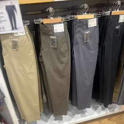 2025年男裤宽松纯色日系春款男装百搭高弹力休闲裤直筒长裤475598