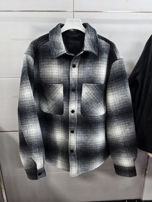 热男士格子夹克2025年冬季新款宽松休闲早秋轻薄外套F07M25400