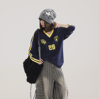 初代美希MEYSIKIM 纯棉微弹长袖打底t恤女装时尚潮流上衣ME0190