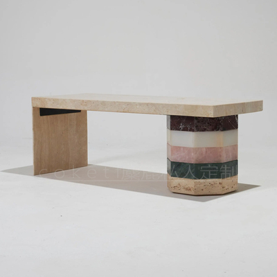 Neta天然洞石大理石长条凳设计师款客厅靠墙长凳卧室床尾凳床边凳