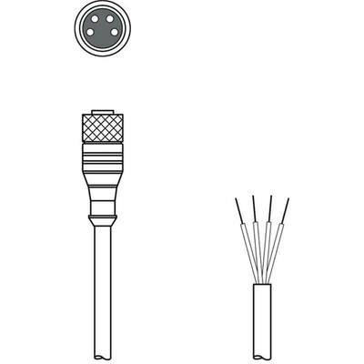 传感器连接电缆KD U-M8-4A-V1-020 50130848，050,4W,100