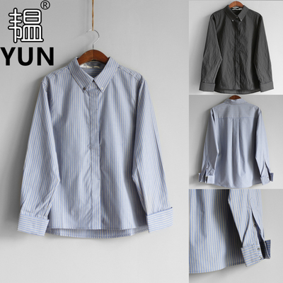 韫略宽松休闲单排扣长袖棉女衬衫