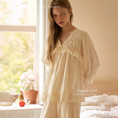 ULLALA纯棉韩国七分袖家居服女