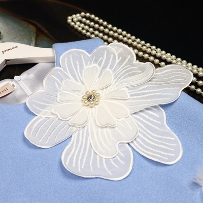 童装女童秋冬毛呢立体大花朵裙