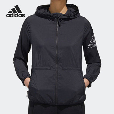 阿迪达斯女休闲连帽修身夹克外套