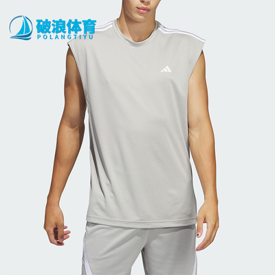阿迪达斯男篮球圆领运动无袖恤