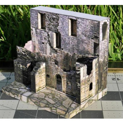 古城墙废墟场景建筑3D纸质模型