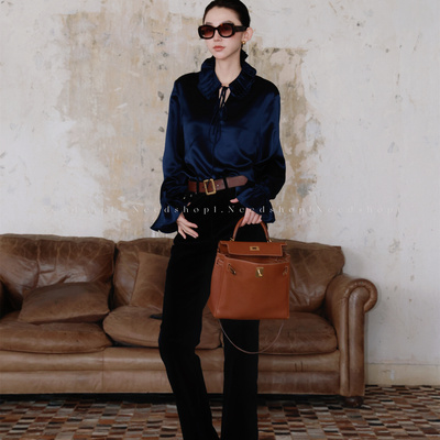 NeedShop1 【午夜蓝+流光白】强光醋酸衬衫