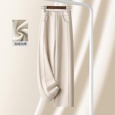 米白色羊绒裤宽松阔腿裤