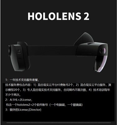 HoloLens 2 TOF景深传感器AI智能MR头盔AR眼镜