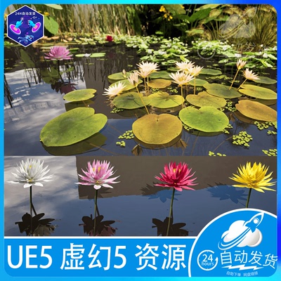 ue5虚幻5 园林水生植物荷花芦苇莲花Landscaping Aquatic Plants