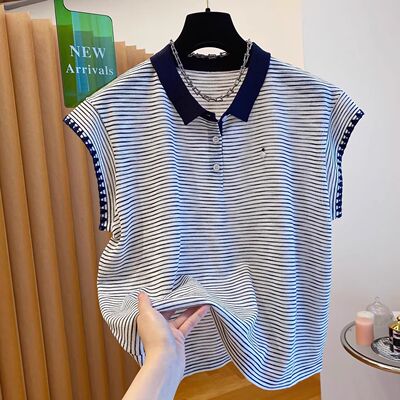 韩系复古条纹背心女夏气质显瘦