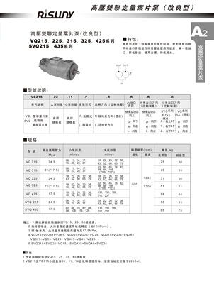 台湾朝田RISUNY油泵SVQ25-26-FR/LR 18 22 75 32 38 43 52 60