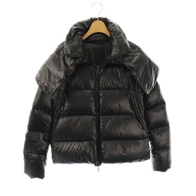 日本中古TATRAS LENA 连帽鹅绒羽绒服 可拆卸帽 黑色修身款