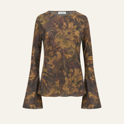 茛苕油彩长袖上衣 E1JBSSTP21003BR01