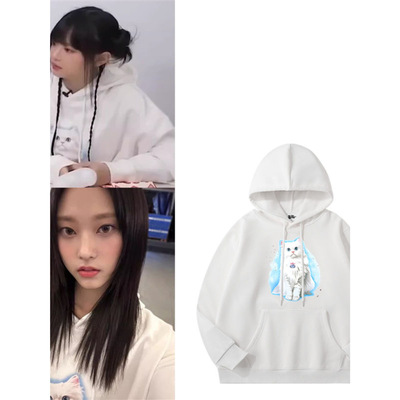 NewJeans姜海粼HAERIN范玉欣同款春秋冬男女宽松套头棉质加绒卫衣