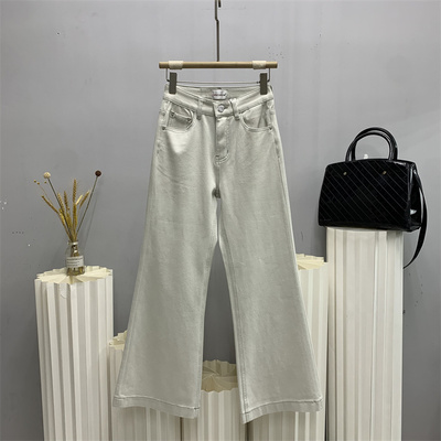 ckly斯卡洛依2867欧货2026春款四面弹休闲牛仔拖地裤女大筒喇叭裤