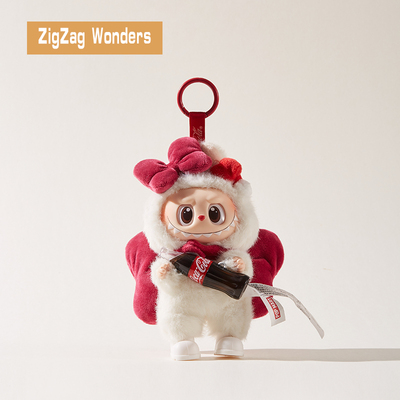 ZigZag软萌星球娃衣社拉布布labubu蝴蝶结玫粉色潮玩娃衣手工衣服