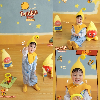 儿童摄影服装可爱卡通黄色星星人